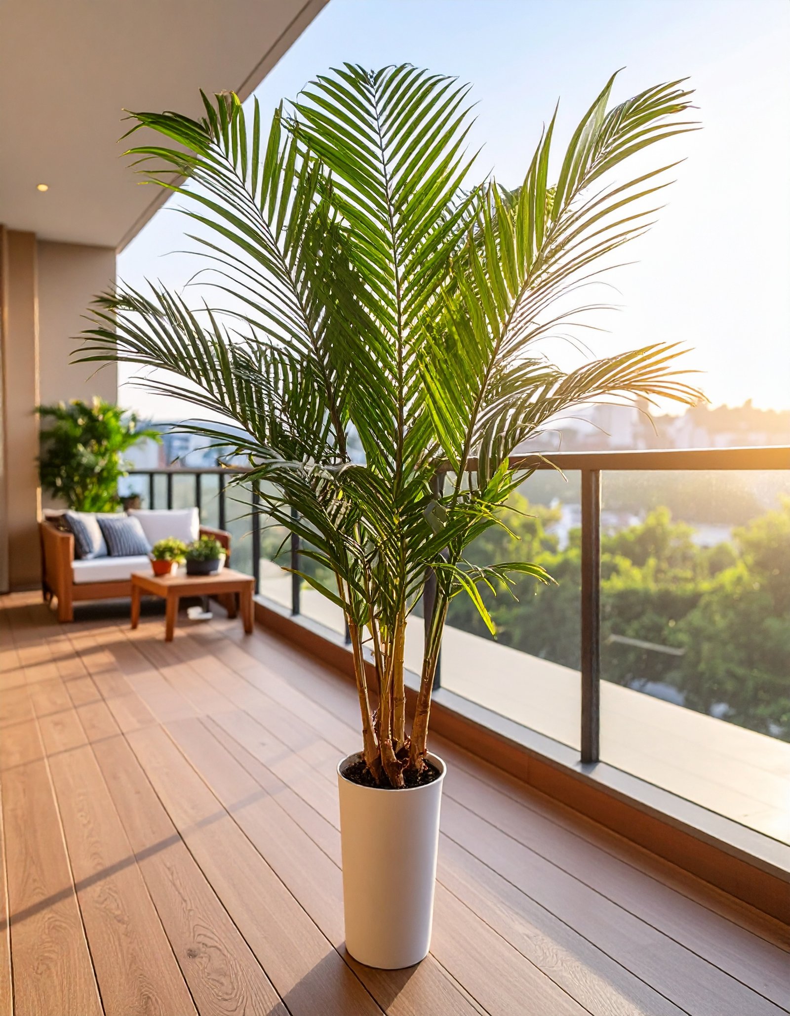 132 CM PLASTIC ARECA PALM TREE WITH 9 LEAVES. (UVP). – Belle Maison